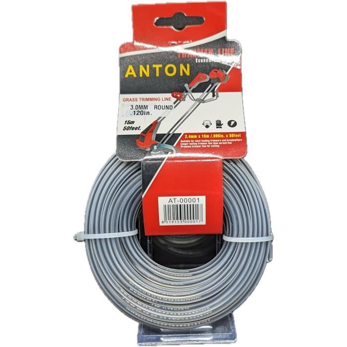 UVAB Fil de débroussailleuse 3 mm renforcé pour une plus longue durée de vie compatible avec ...