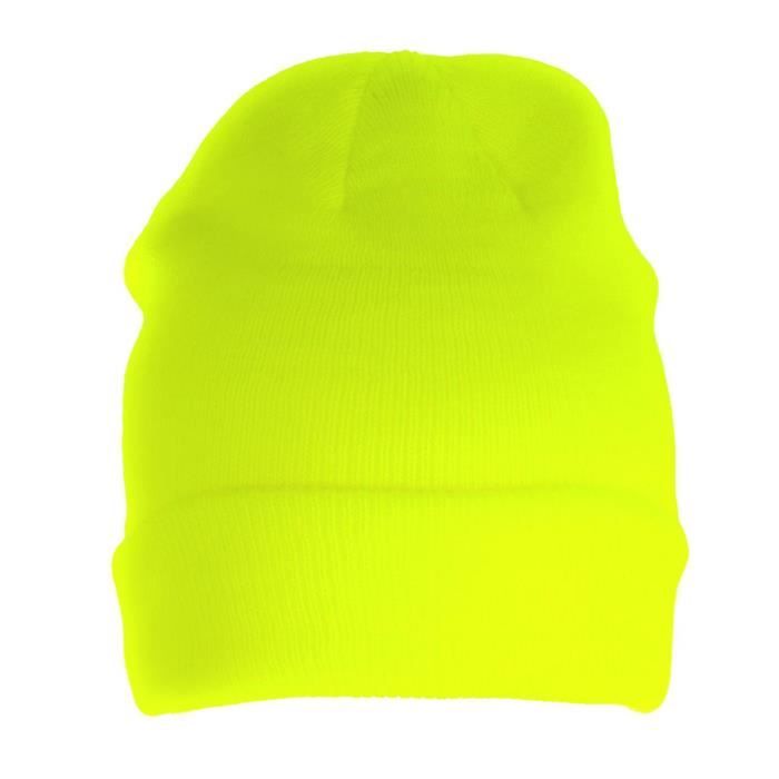 Bonnet classique Toptex UNI Jaune Fluorescent - Adulte Homme - 100% ...
