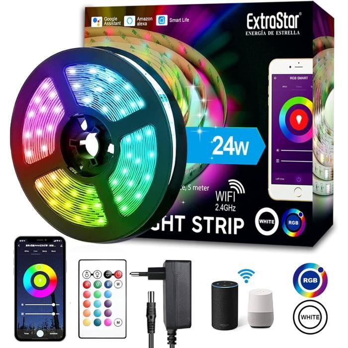 Bande Led Ip65, Ruban Led 5M Wi-Fi Rgb Étanche Smd, Compatible Avec ...
