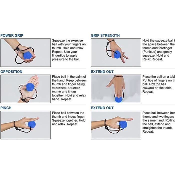 Silicone Main Préhension Squeeze Ball Poignet Doigt Massage Exerciseur ...
