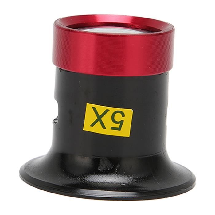 VINGVO Loupe d'horloger Loupe de Montre Rouge Noire Grossissante 5x ...