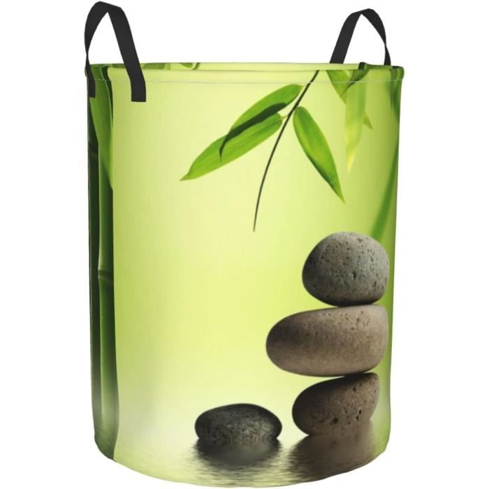 Stone Spa Panier À Linge Rond En Bambou, Grand Panier De Rangement ...