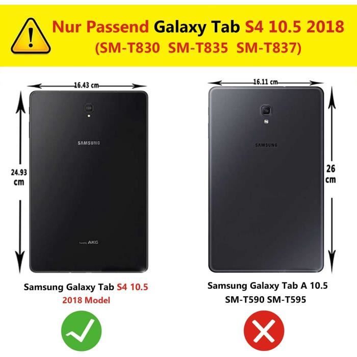 Étui Pour Samsung Galaxy Tab S4 10,5" 2018(Sm-T830 Sm-T835 Sm-T837 ...