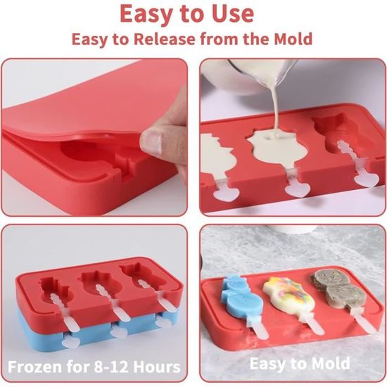 Goomp Moule Glace,Goomp 2Pcs Moule Glace Bebe Popsicle Moule Moule à ...