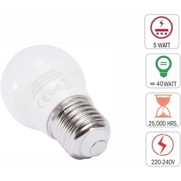 28822 Lampe Led Culot À Ergots 300Lm 3X3,5 Watts Éclairage Clair Ampoules Plastique 2700 K Gy6 ...