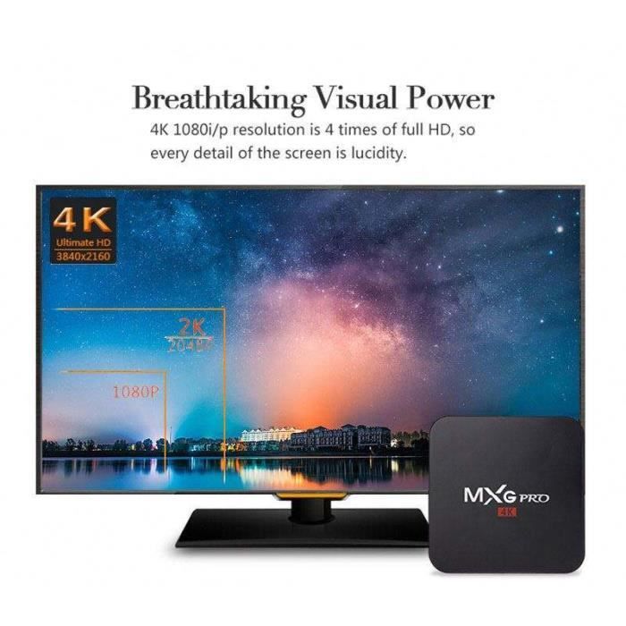 TV Box Amlogic S905X Quad Core 4K Reseau HD STB Android 9.0TV BOX ...