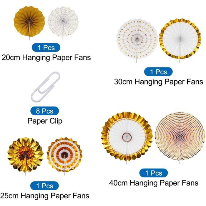 Lot De 8 Éventails Ronds En Papier À Suspendre - Décoration Pour Maison ...