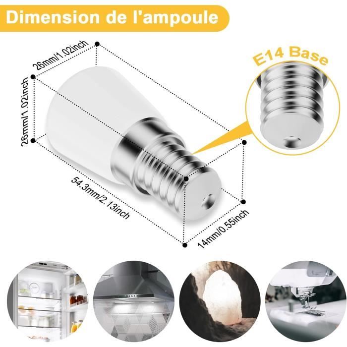 Ampoule LED E14 Blanc Froid,3W E14 Ampoules Halogen 25W 230V Équivalent,6000K 220LM pour ...