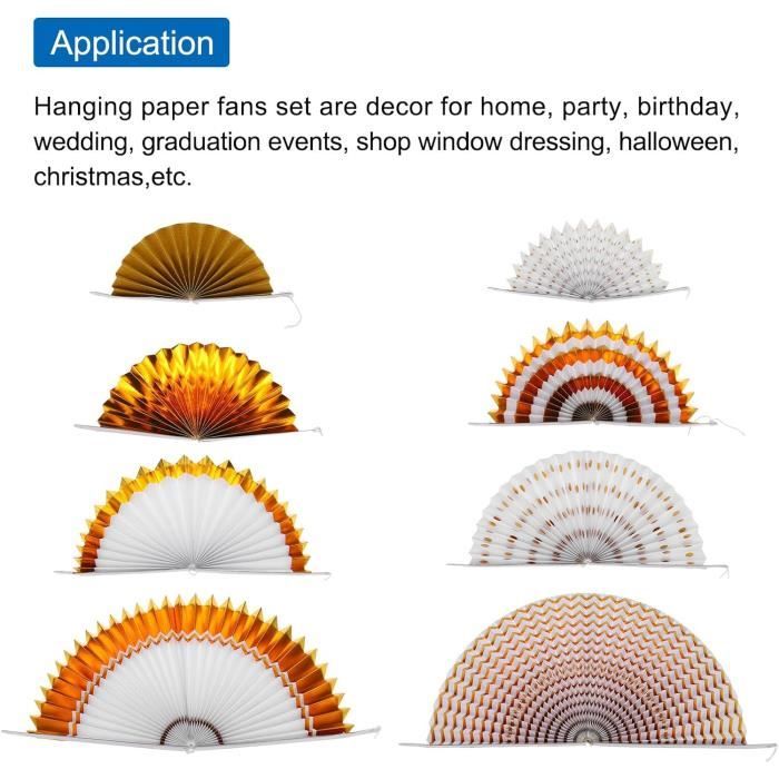 Lot De 8 Éventails Ronds En Papier À Suspendre - Décoration Pour Maison ...