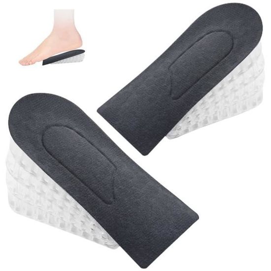 2 Pcs 4 Couches Talonnette Grandissante gel Femme Homme Antidrapant ...