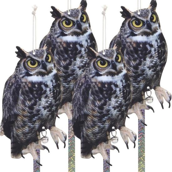 Épouvantails de jardin, 4 fausses chouettes pour éloigner les oiseaux ...