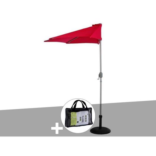 Demi parasol de balcon Serena Framboise - Cdiscount Jardin