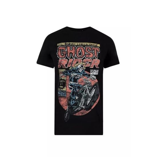 T-shirt Ghost Rider Homme - Moto et Texte - 100% Coton Noir - Cdiscount ...