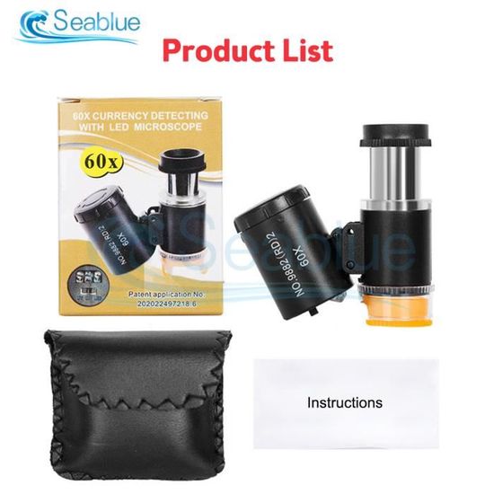 Microscope optique - RNCYN - Lampe LED portable - Zoom - Noir ...