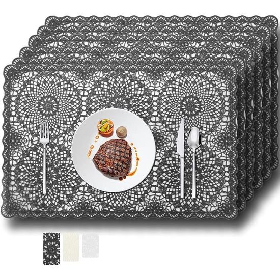FDGAUCA Set de Table Lavable PVC, Dessous de Table, Set De Table Cuir ...