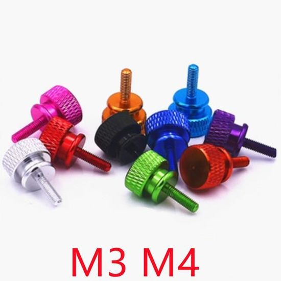 VIS,M3x12-PURPLE--Vis à tête moletée en aluminium coloré M3 M4 * 6-8-10 ...