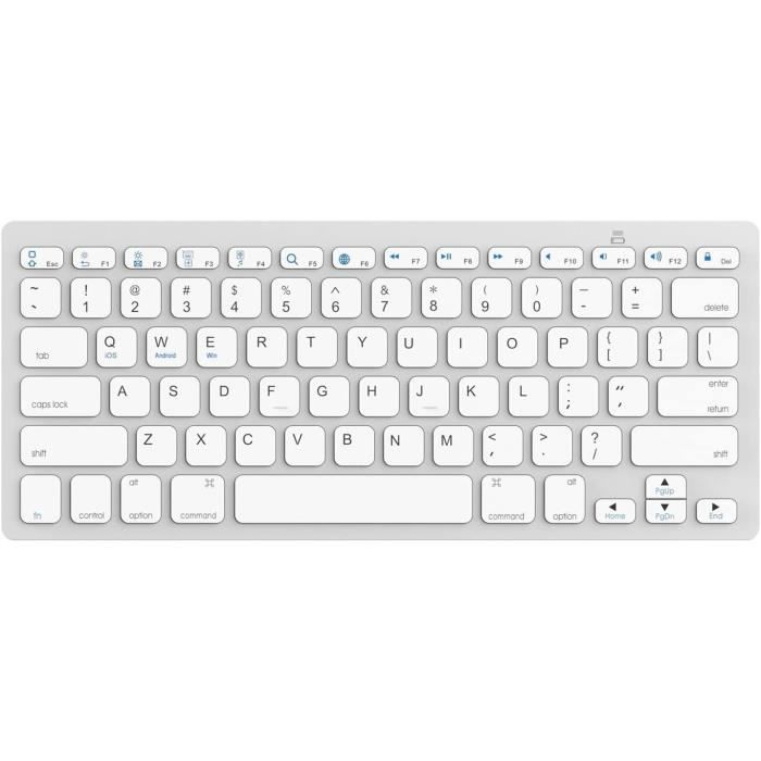 Clavier Anglais QWERTYClavier Bluetooth sans Fil BlancCompatible avec ...