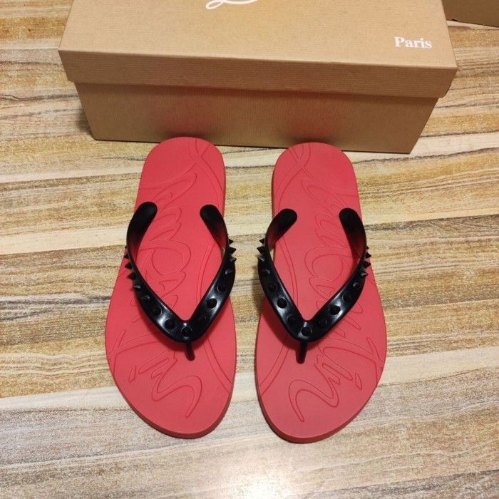 Tongs de Luxe à Semelle Rouge pour Homme et Femme,Pantoufles Classiques ...