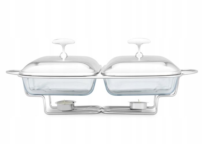 Chauffe-plats Edenberg en verre et acier inoxydable, chauffe-bougies ...