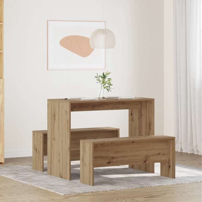 BONNIE®3 pcs Meuble Table et chaises salle à manger - Ensemble table à ...