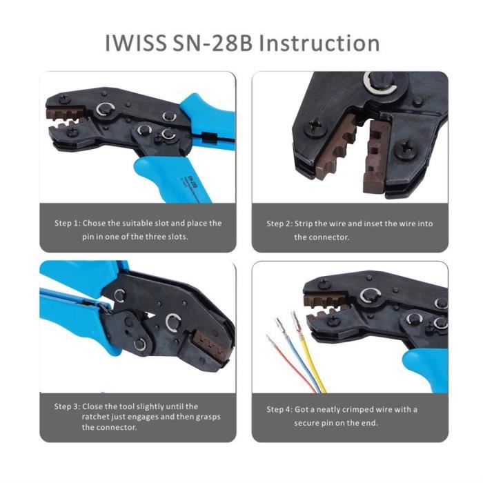 LAC - Outil de sertissage, pince à sertir SN-28B Pin Socket Terminal sertisseuse pour JST-SM ...