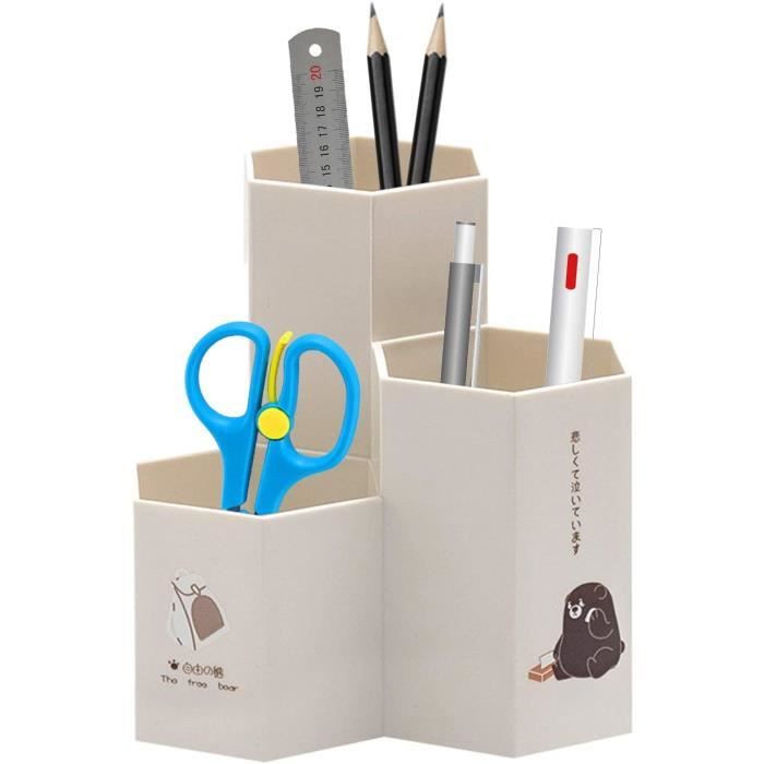 Lvjkes Pot de support de stylo, Porte-Stylo en Plastique, Pot à stylos ...