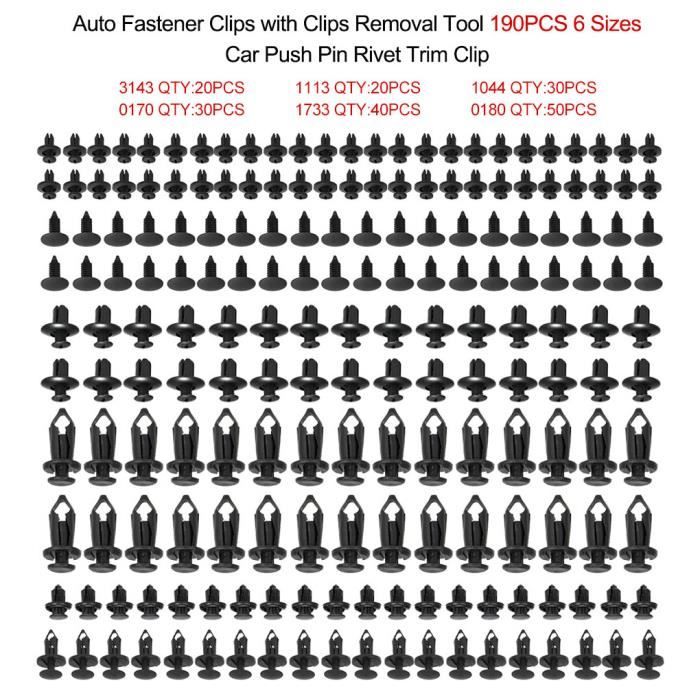 Clips de fixation automatique universels en plastique attache Rivet ...