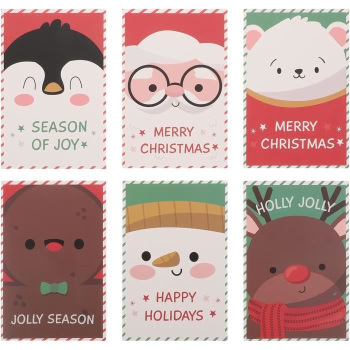 1 Jeu Carte De Noël Carte De Voeux Père Noël Mariage Cartes De Vœux ...