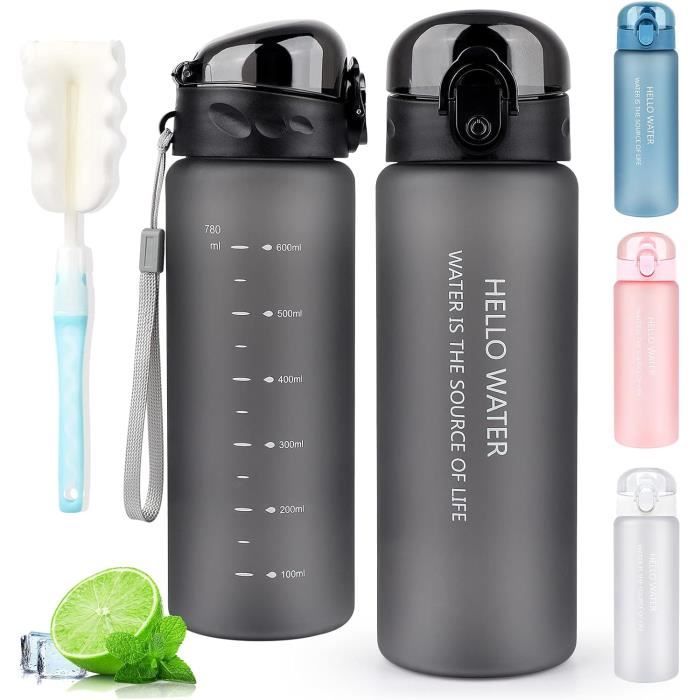 Gourde Sport, Bouteille Sans Bpa 780Ml, Gourde Anti-Fuite Avec Filtre Et Brosse, Ouverture En On ...