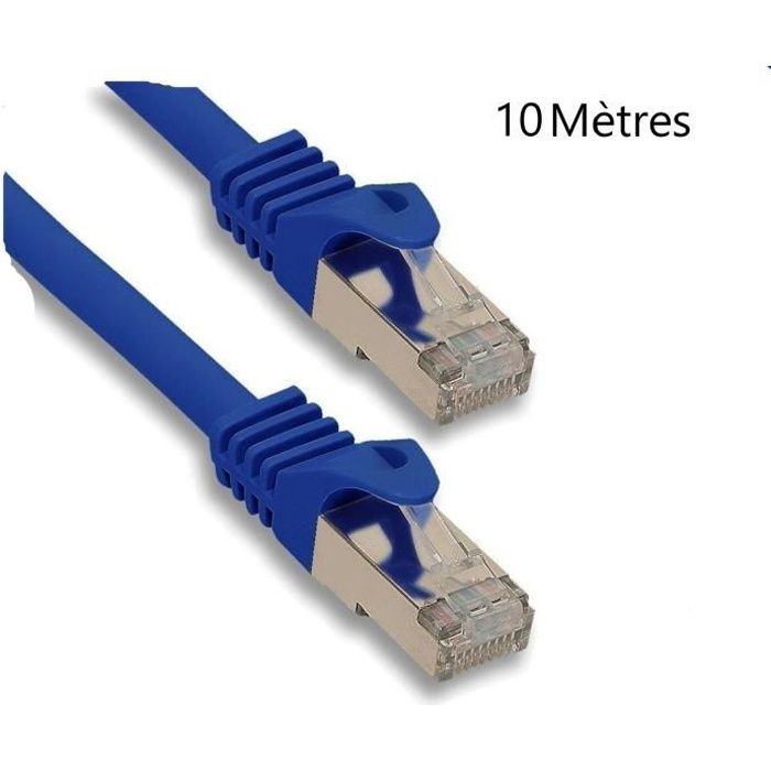 Câble Réseau Ethernet RJ45 CAT 5E Bleu Ordinateur Console Jeux-vidéo ...