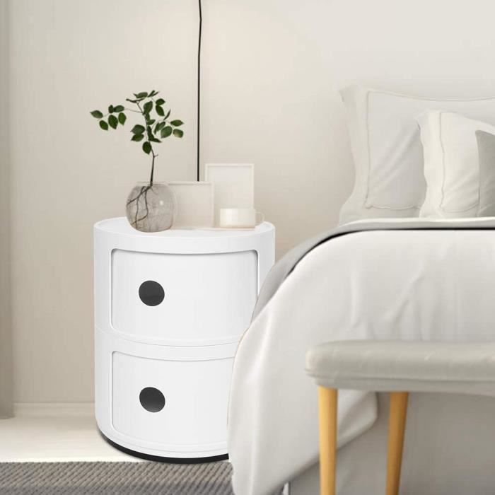 Table de chevet ronde moderne - Meuble de rangement multifonction ...