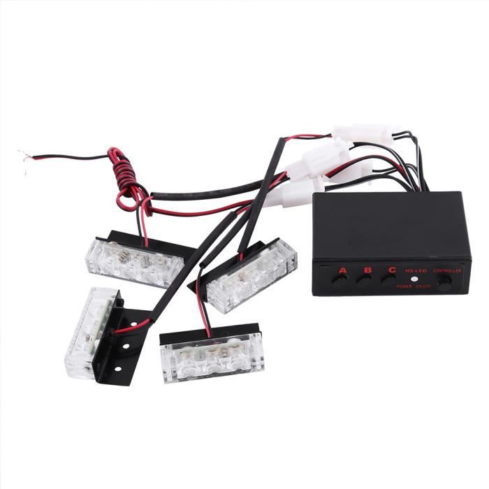 Cikonielf Lumière flash stroboscopique 12V 4x3LED Strobe Flash Light ...