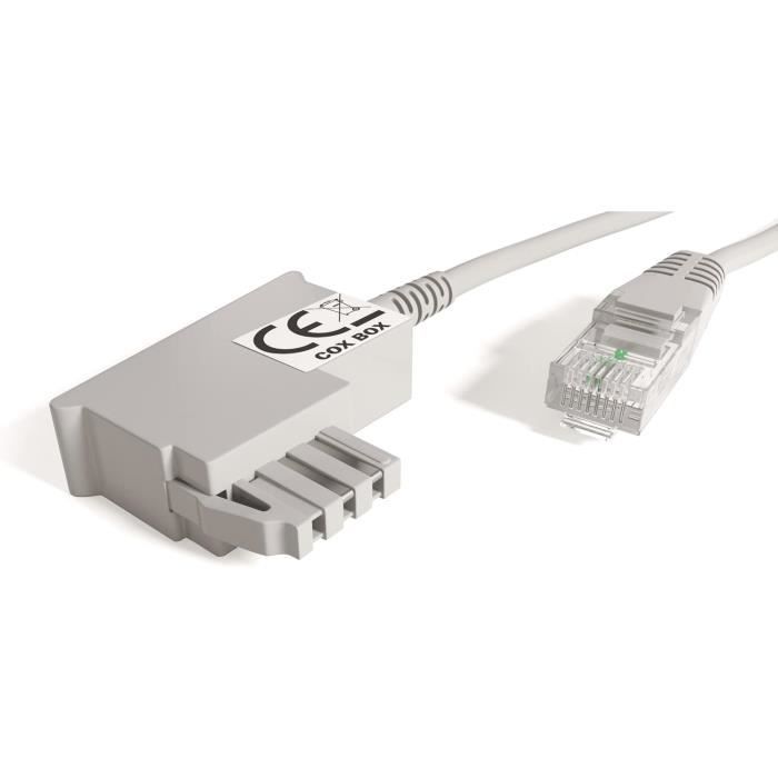 Câble DSL COXBOX - GENERIC - Connecteur DSL IP - Gris - VDSL - 3m, 6m ...