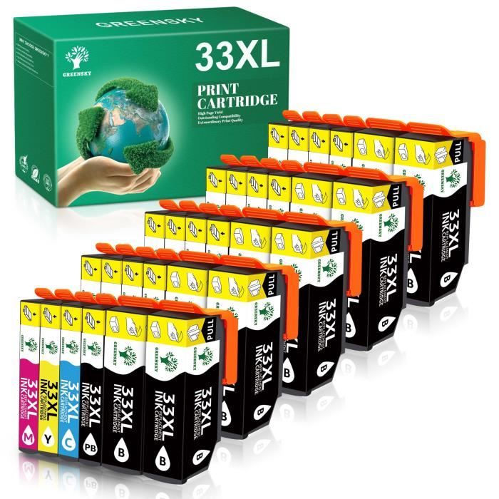GREENSKY 30 Pack Compatible EPSON 33 33XL T3351 T3361 T3362 T3363 T3364 ...