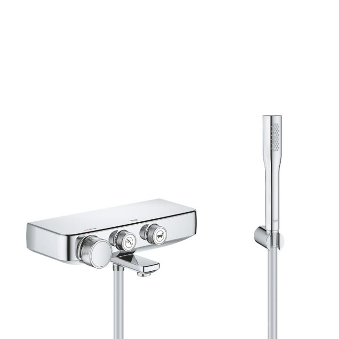 Grohe - Set bain/douche Mitigeur Grohtherm SmartControl + Douchette ...