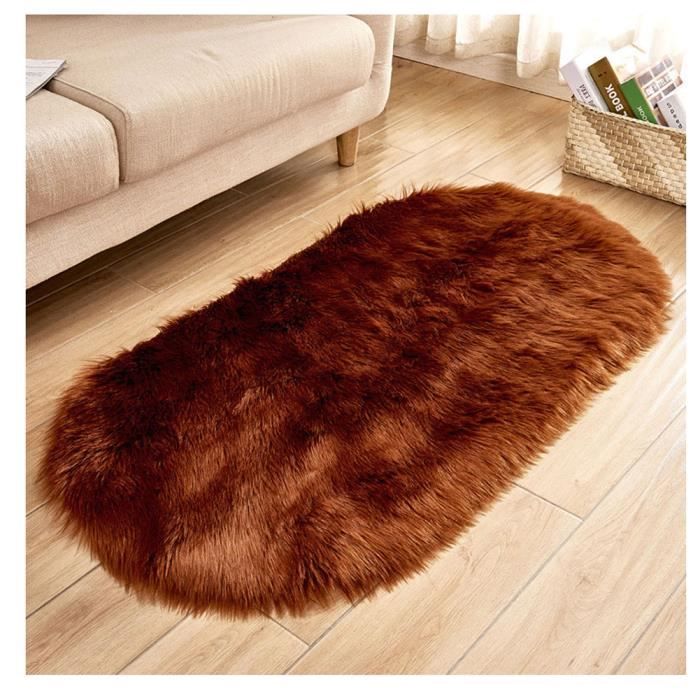 Tapis HONGBI Fluffy Moelleuse Antidérapant 90x150cm café - Cdiscount Maison