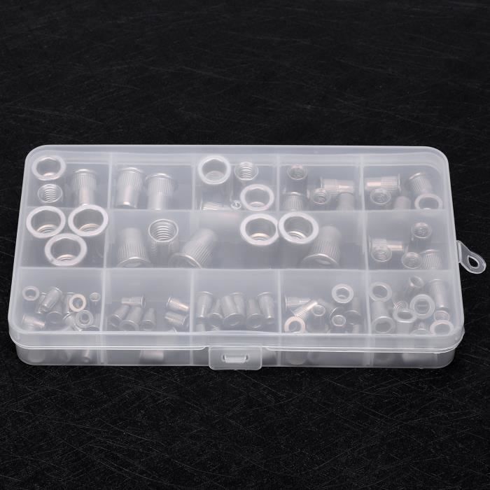 Crou de rivet en bote 93pcs crou à Rivet en Acier Inoxydable Combinaison en Bote M3-4-5-6-8-10 ...