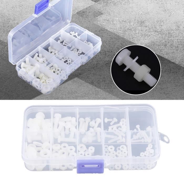 OMABETA Machine à laver 150pcs M2 M2.5 M3 M4 M5 Kit d'assortiment de Vis Boulons crous et ...