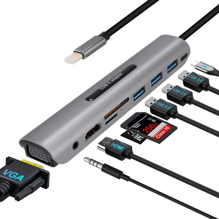 Docking Station Usb C Multiport 9-En-1 Usb-C Docking Station Vers Hdmi ...
