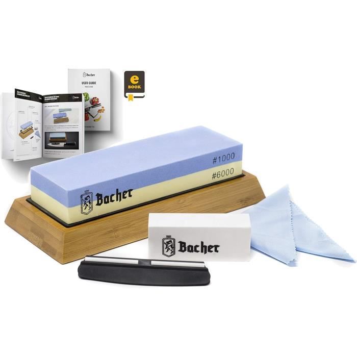 Pierre à aiguiser double face de qualité supérieure, grain 1000-6000, aiguiseur de couteaux avec ...