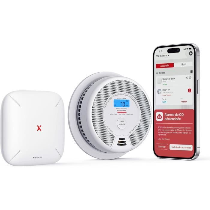 X-Sense Détecteur de Fumée et de Monoxyde de Carbone Connecté,Kit de Sécurité pour la Maison ...