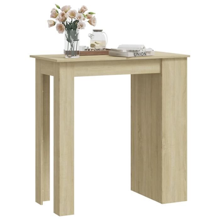 FAR - Table de bar avec rangement Chêne sonoma 102x50x103,5 cm - ZJCHAO ...