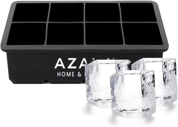 Noir Grand bac à glace avec couvercle, moules à glaçons XXL 2pcs, bac à ...