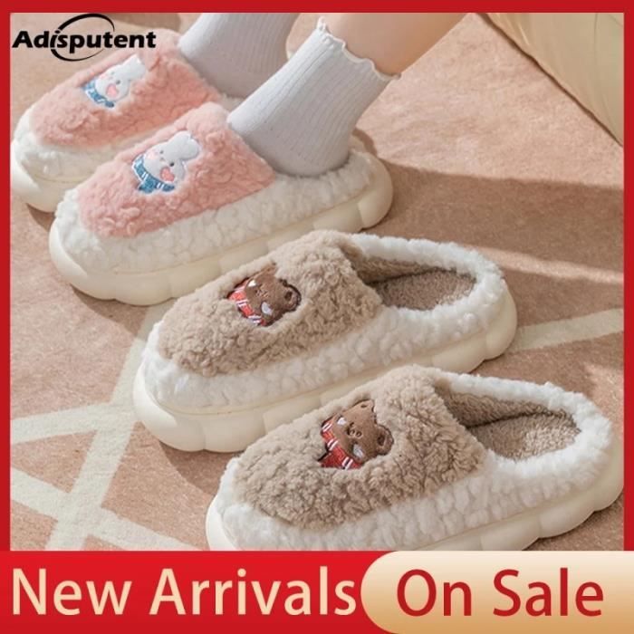 Pantoufles confortables en coton pour hommes et femmes,jolies ...