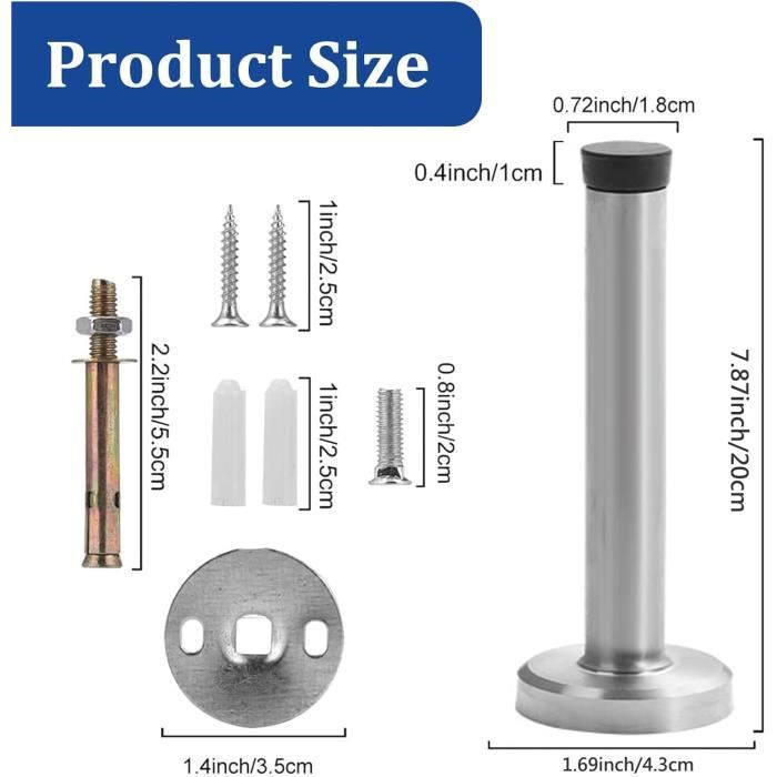 Butoir De Porte Mural En Acier Inoxydable - 20 Cm - Butoir De Porte ...
