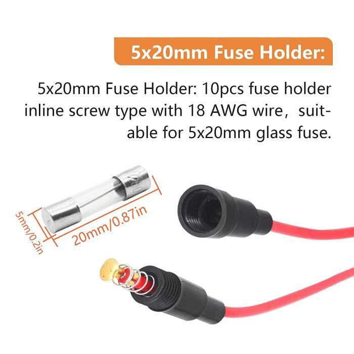 100PCS 10 valeurs 250V Fusibles en Verre à Fusion Rapide Porte-fusible ...
