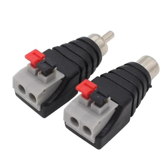 Connecteur RCA mâle vers AV 2 vis femelle, adaptateur de haut-parleur ...