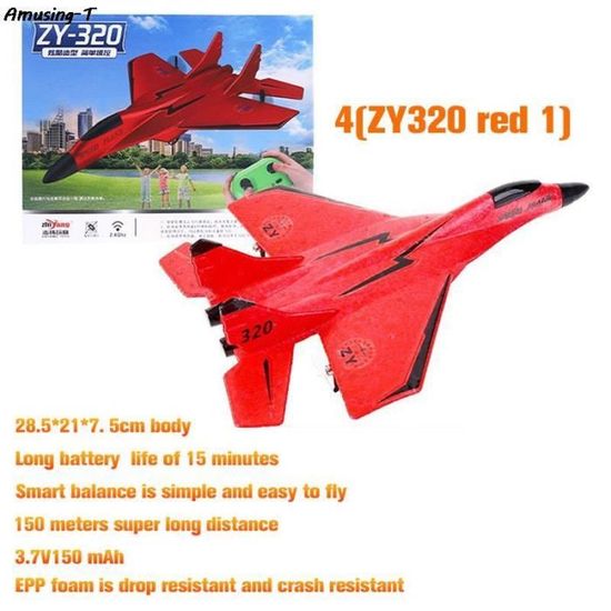 Couleur ZY320 ROUGE Avion électrique télécommandé SU57 ZY320, avion ...