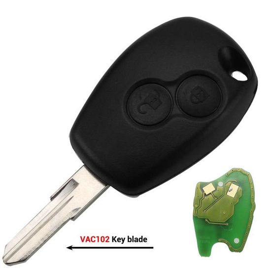 Clé télécommande à 2 boutons, 433MHz, pour Renault Duster, Modus, Clio ...