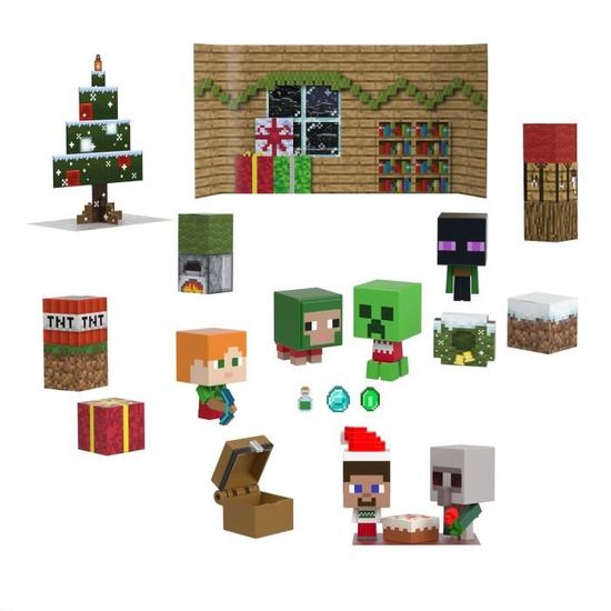 Calendrier de l'avent Minecraft - Mattel - HND33 - 6 figurines têtes ...